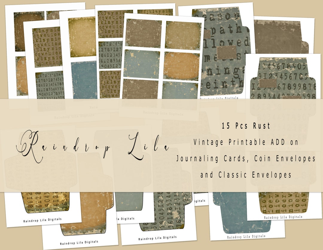 Rust Add Ons 2, Journaling Cards and Envelopes- 15 PC- AUTUMN FALL ...