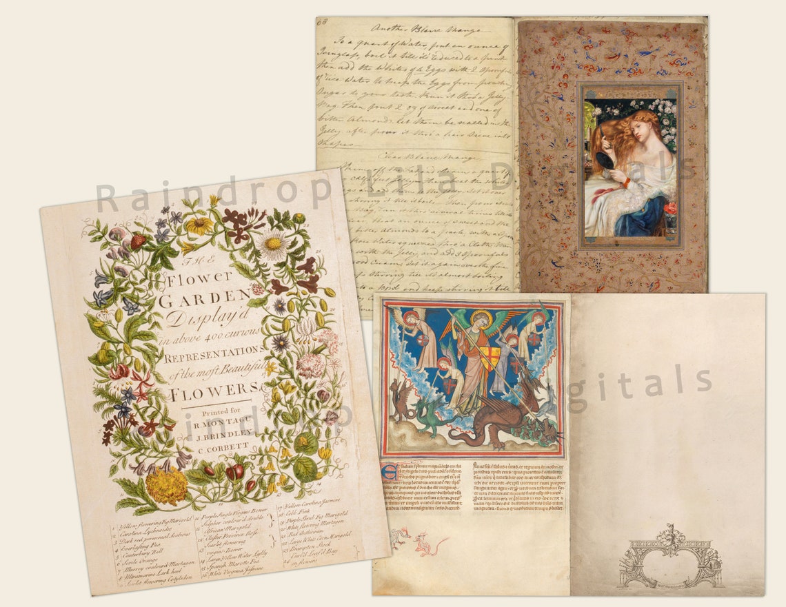 Medieval Layouts -10 PC Digital Medieval Printable - Junk Journal Paper ...