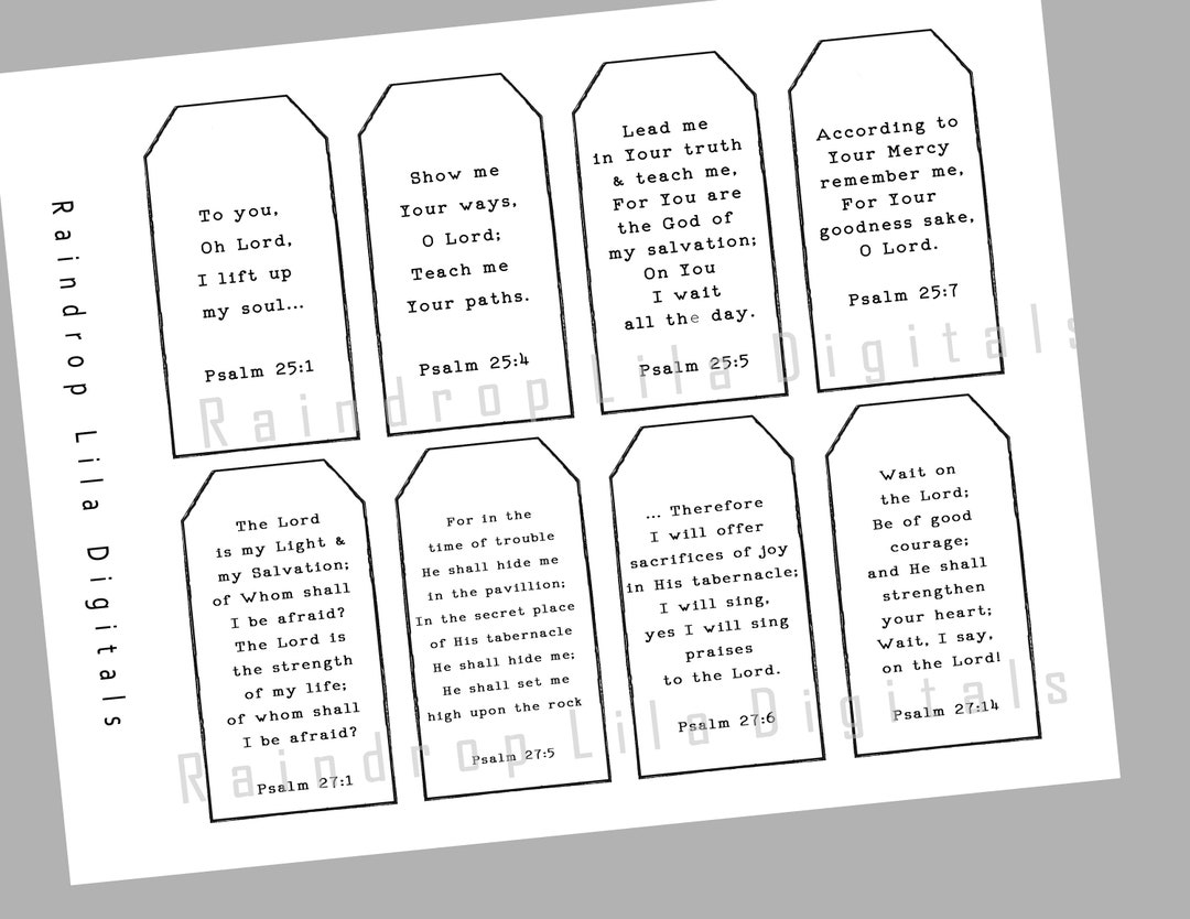 Bible Verse Tags Psalm Printable - Etsy