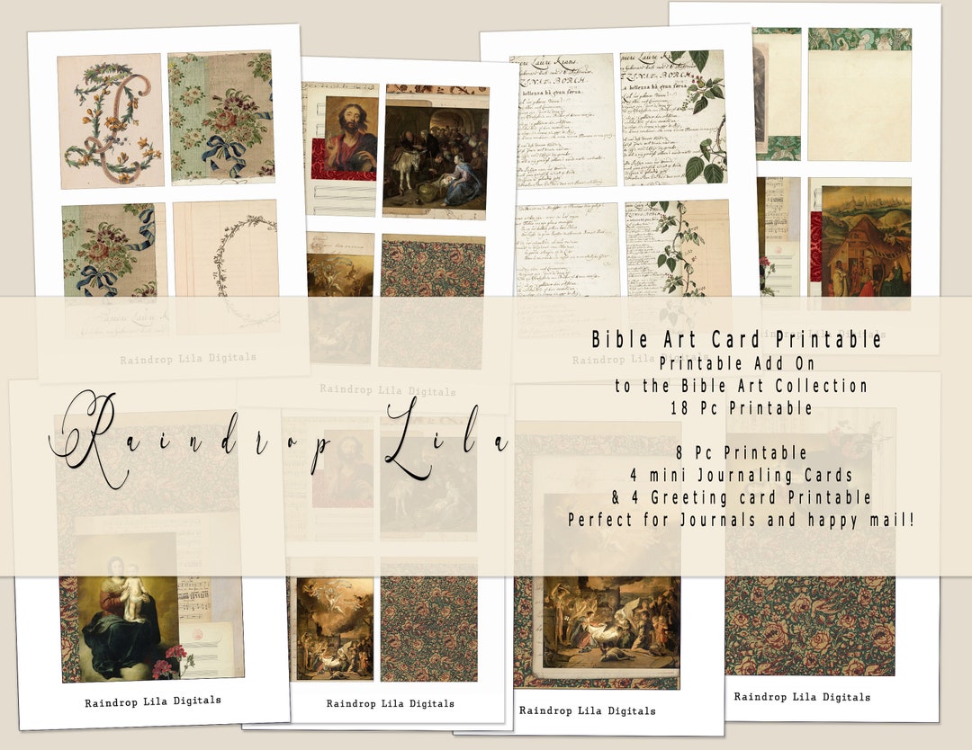 Bible Art Card Printable and Journaling Cards - 8 PC INSTANT DOWNLOAD ...