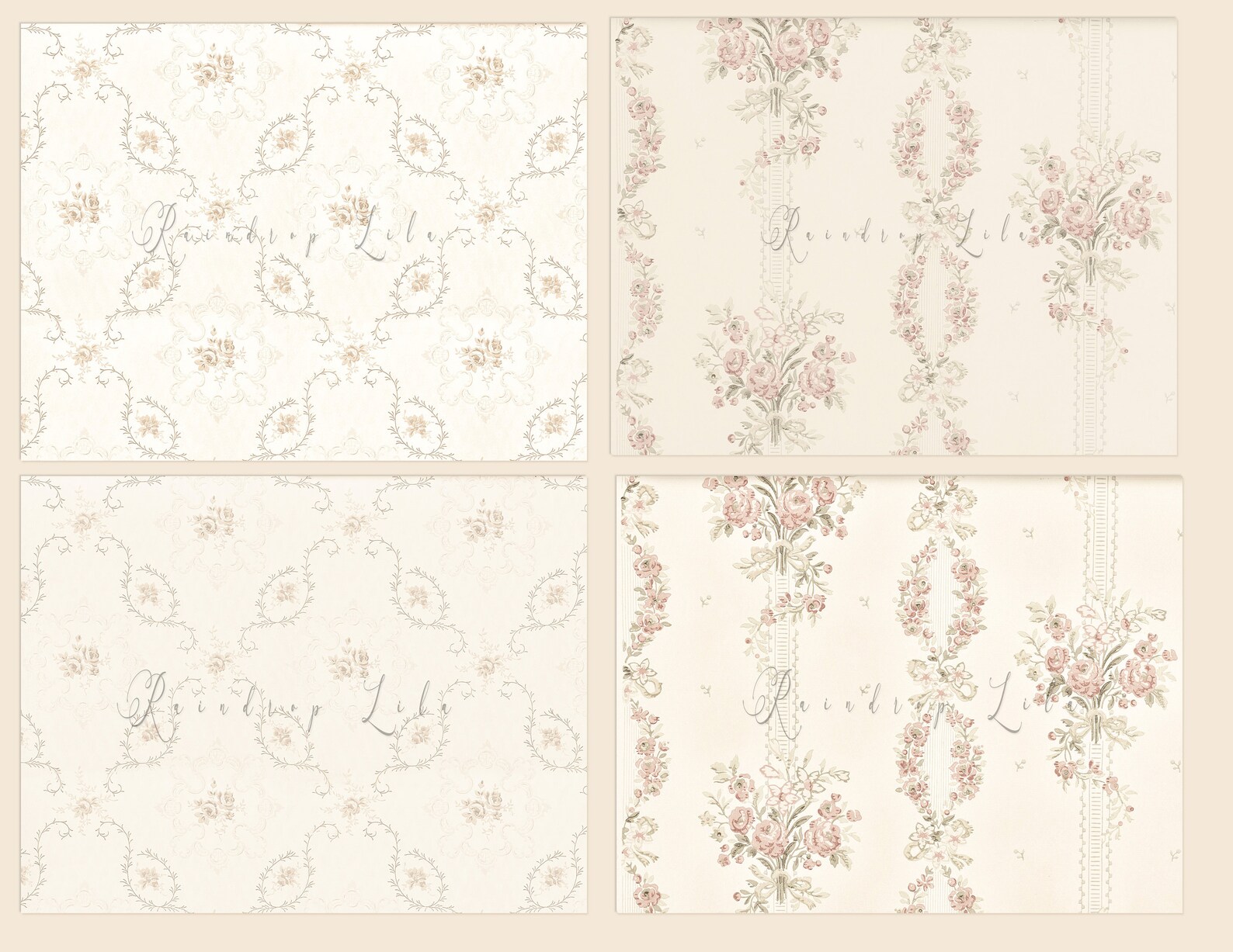 Pretty Neutral Wallpaper- INSTANT DOWNLOAD - Raindrop Lila Digital Kit ...