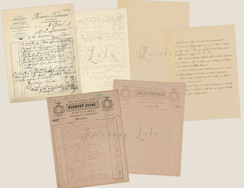 Antique & French Document Paper Printable Background Paper - Etsy