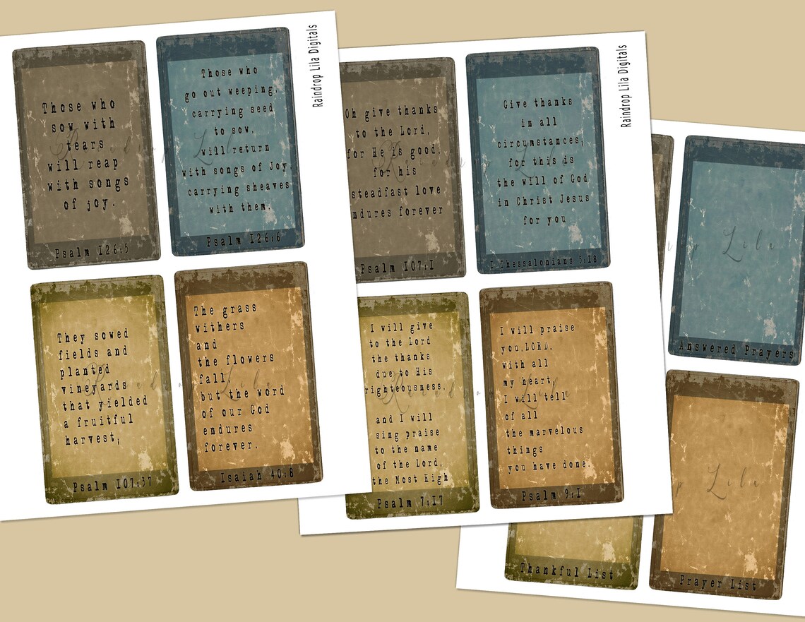 Rust Vintage Bible Verse Cabinet Cards AUTUMN FALL Printable - Etsy