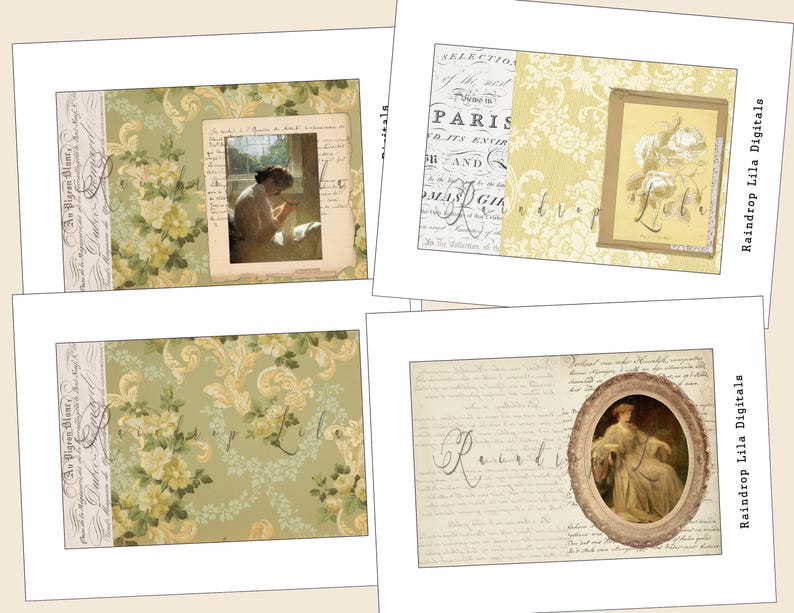 Yellow Roses, DIY Card Kit Printable, Junk Journal Ephemera Kit ...