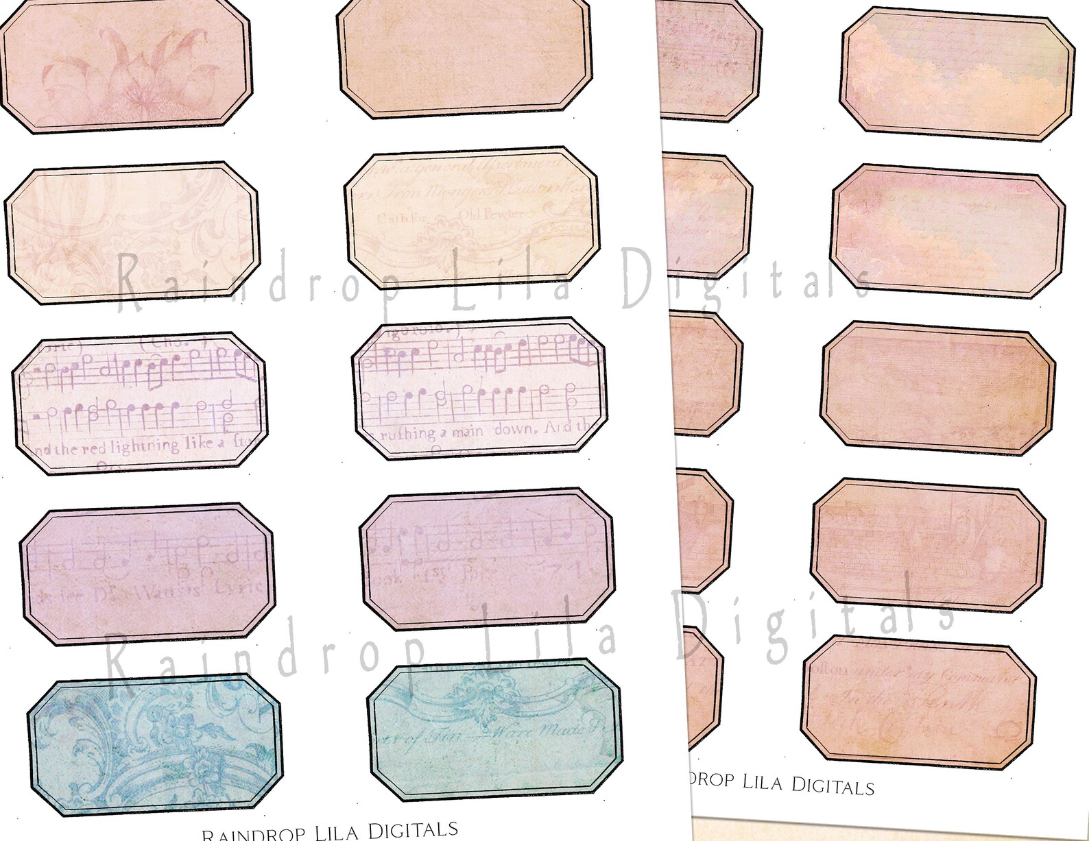 Dreamy Collection Pastel Labels for Journals and Collages - Etsy