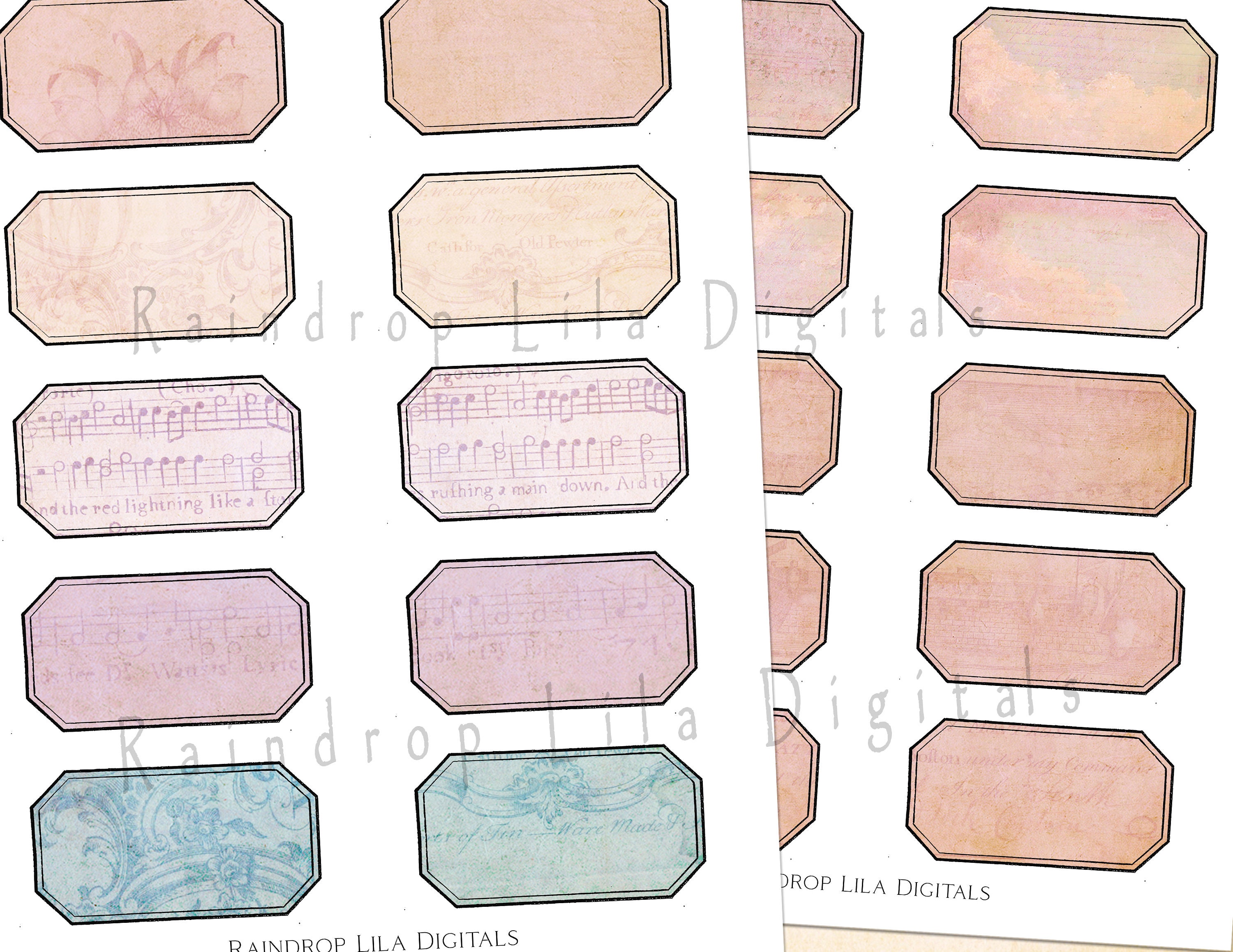 Dreamy Collection Pastel Labels for Journals and Collages | Etsy