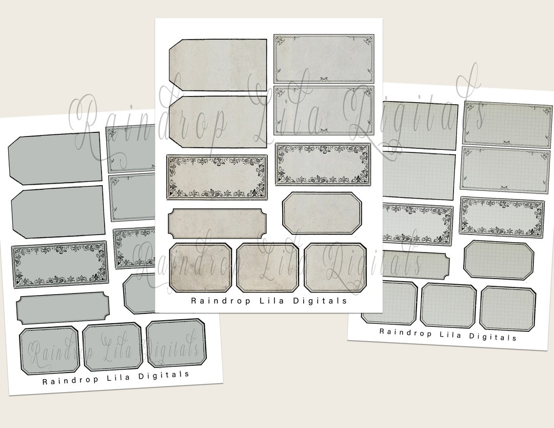 Printable Labels and Tags for Junk Journaling - INSTANT DOWNLOAD ...