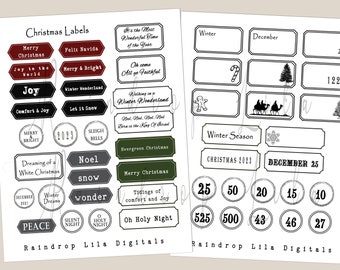 Victorian Christmas Labels Junk Journal Digital Download Vintage ...