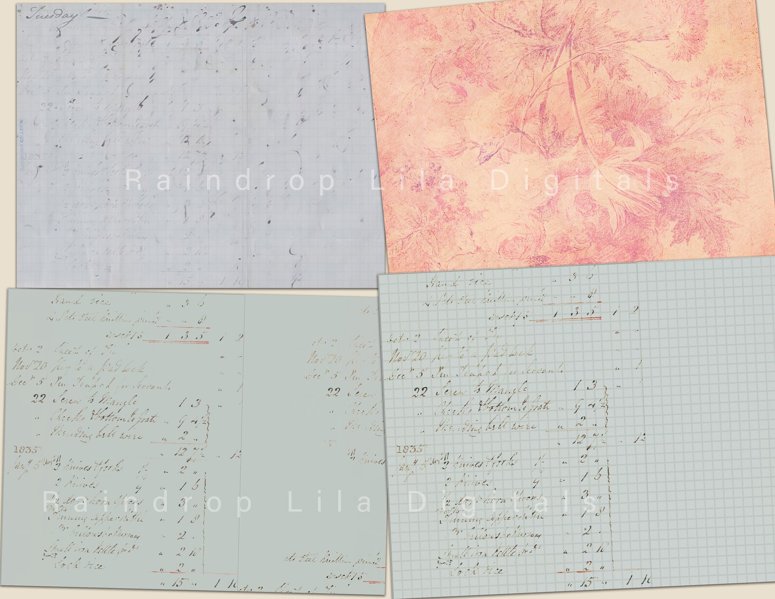 Spring Digital Paper | Etsy