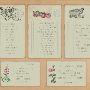 Pastel Bible Verse Cards Botanical Floral SCRIPTURE JOURNAL PRINTABLE ...