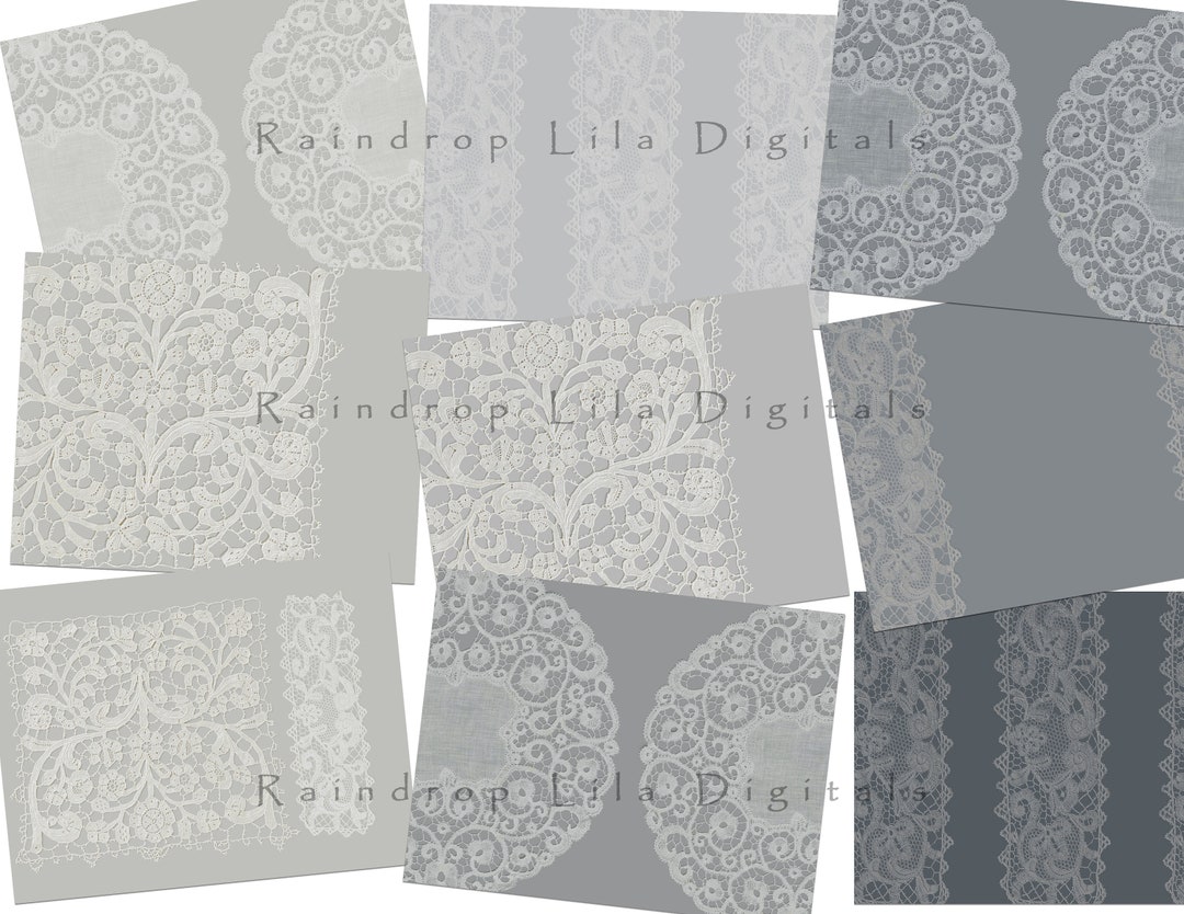 Printable Lacy Blues -digital Paper Kit- Raindrop Lila INSTANT Download ...