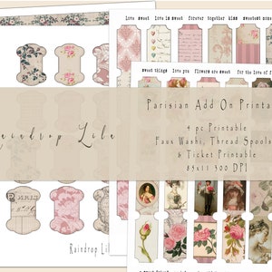 Parisian Add on Kit- Washi, Paper Spools, Tickets - RAINDROP LILA ...