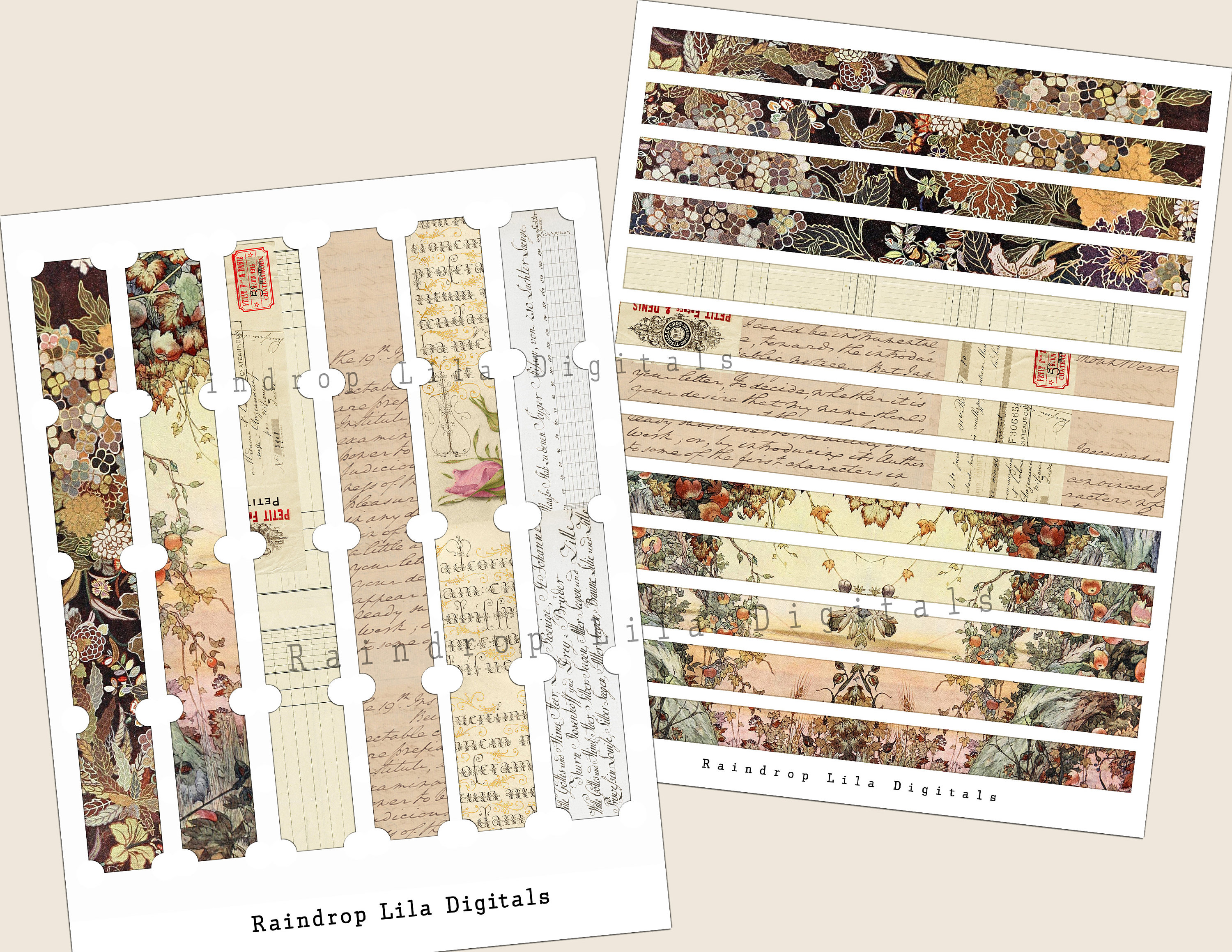 Patience Labels Tickets Faux Washi and Collage Labels | Etsy