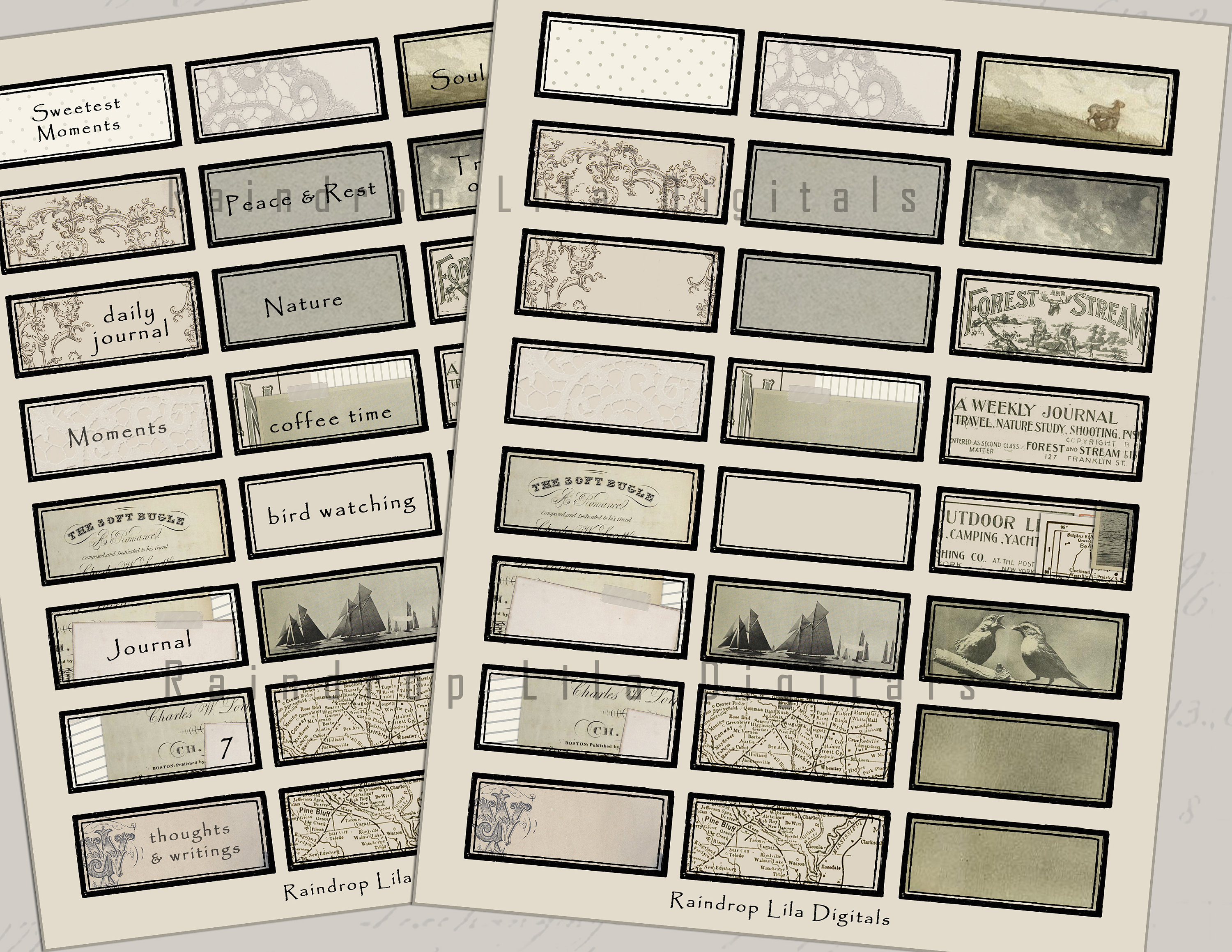 Rest Digital Collaged Art Labels for Junk Journal and - Etsy