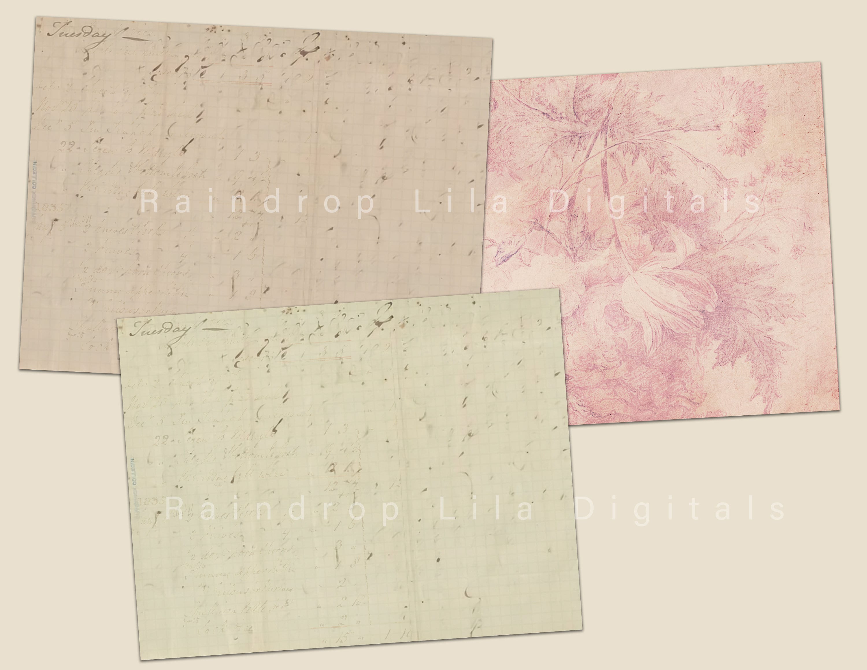 Spring Digital Paper - Etsy