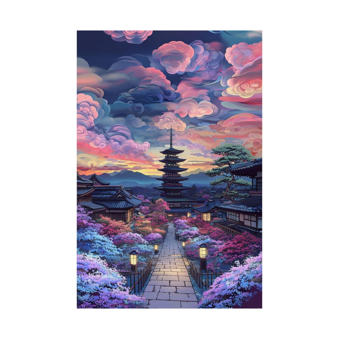 Japanese Landscape Poster, Beautiful Wall Art for Home, Tranquil Asian ...