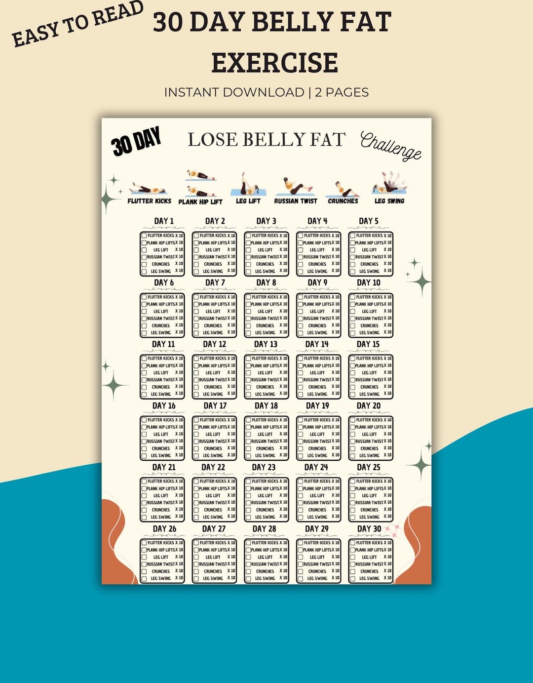 30 Day Belly Fat Workout Challenge Core Workout Get Abs Beginner Friendly Workout Fat Burning ...