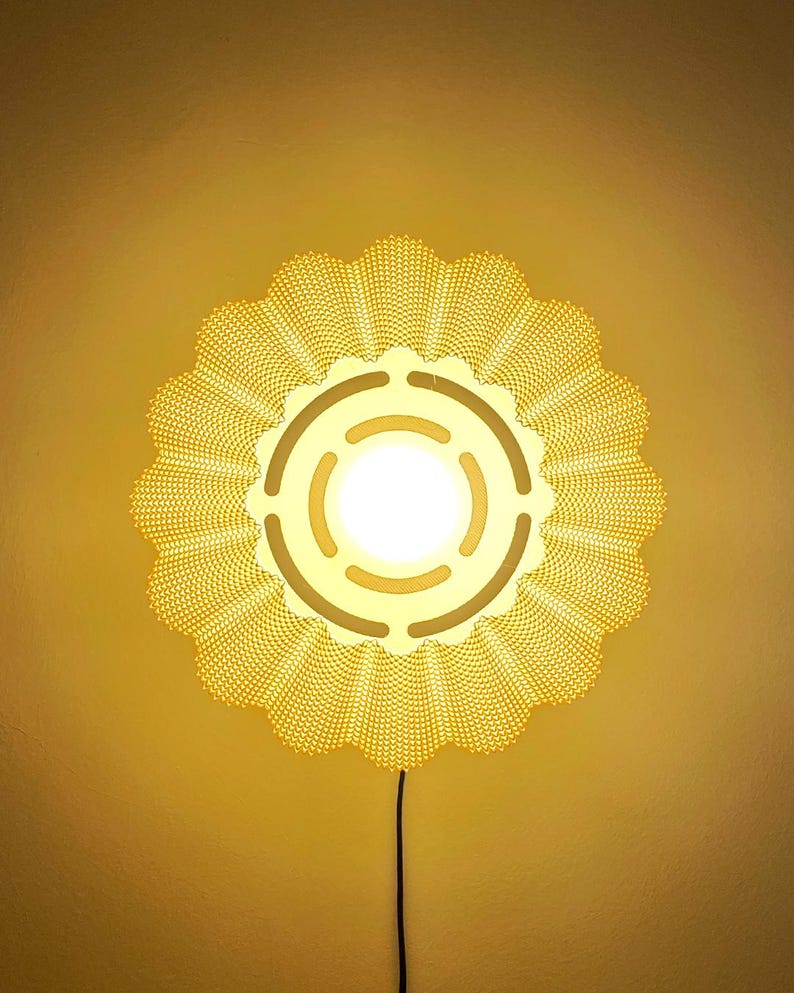 The SOL Wall Lamp 3D Printed Textured Light Fixture Artistic Wall ...