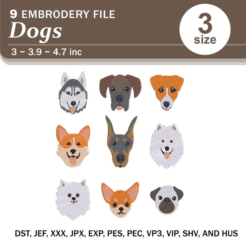 Dog Face Embroidery - Etsy