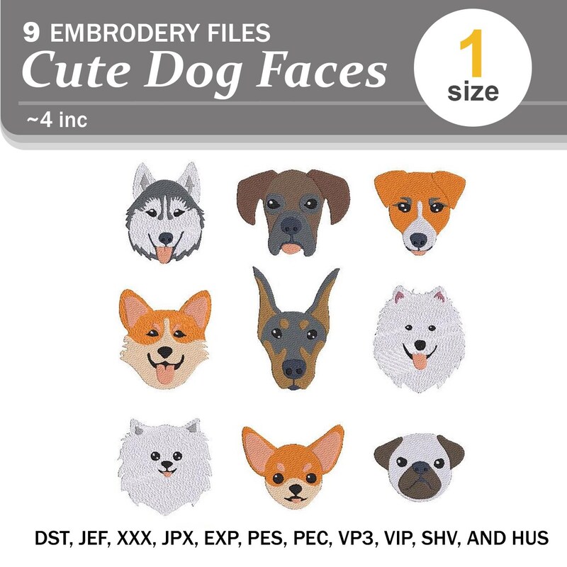 Dog Face Embroidery - Etsy