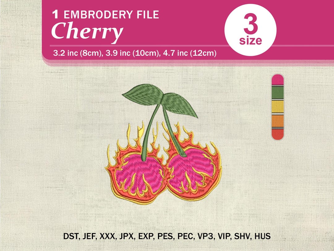 Cherry Digital Embroidery Design File - Etsy