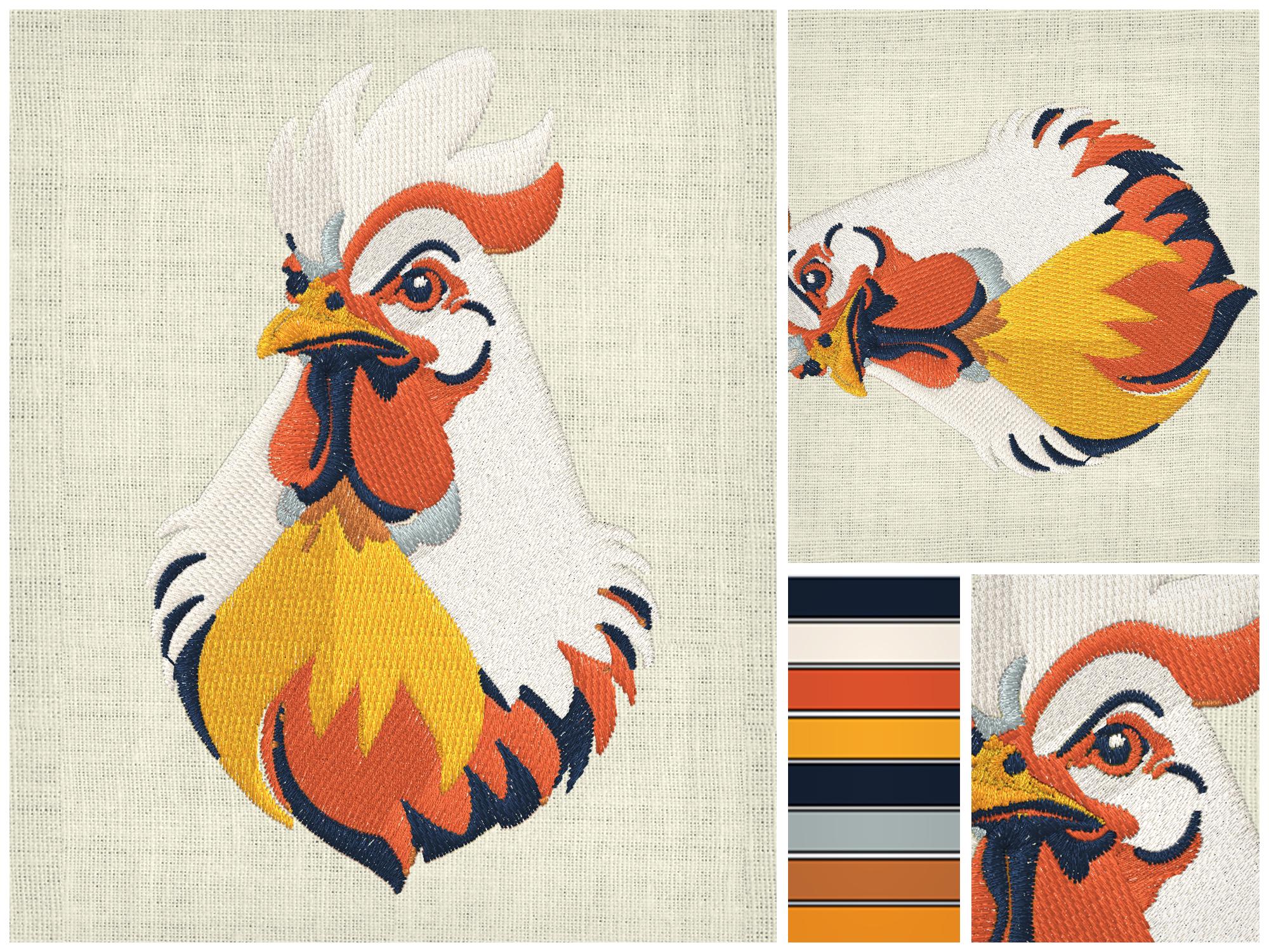 Rooster Embroidery Design | Farm Animal Digital Stitching File for ...
