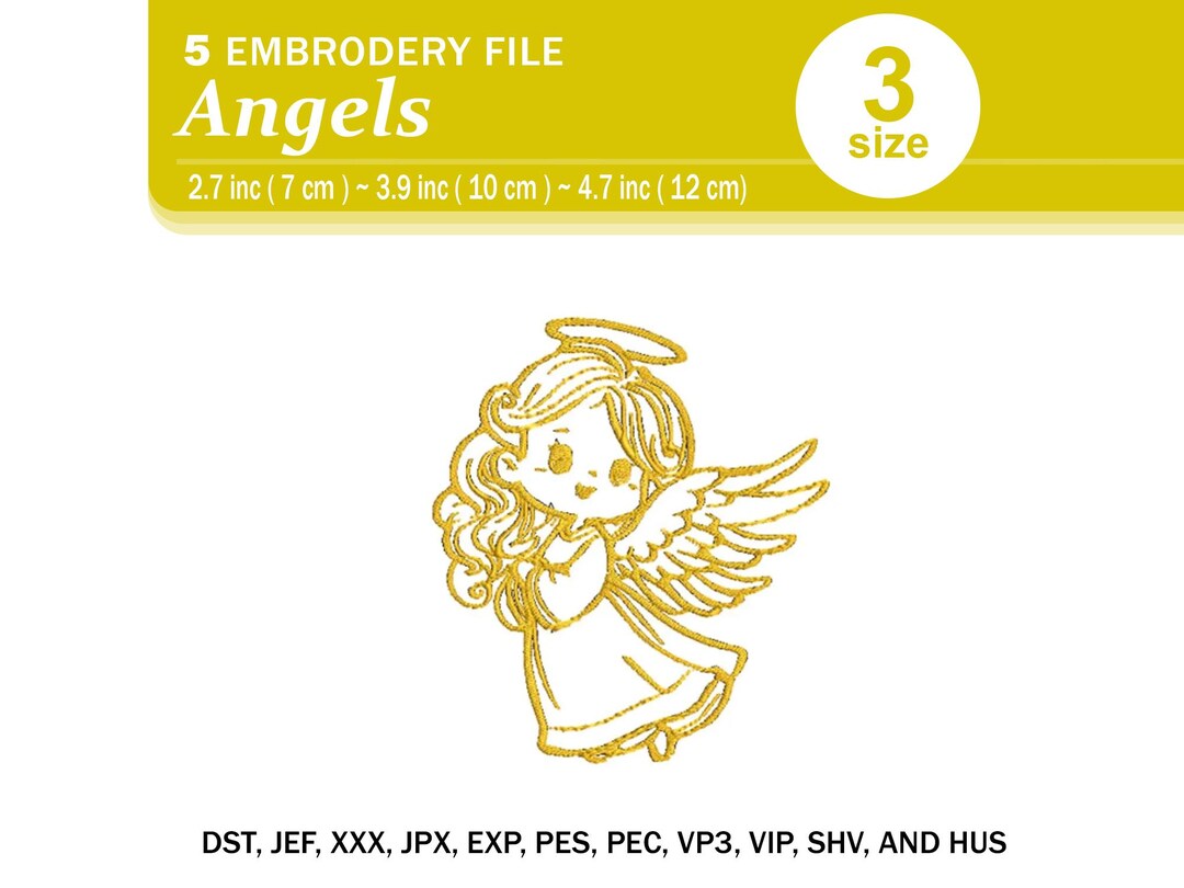 Angel Embroidery Design | Elegant Heavenly Digital Stitching File for ...