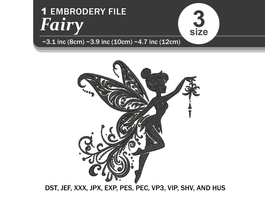 Fairy Digital Embroidery Design File - Etsy
