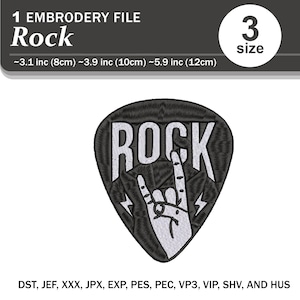 Rock Digital Embroidery Design File - Etsy
