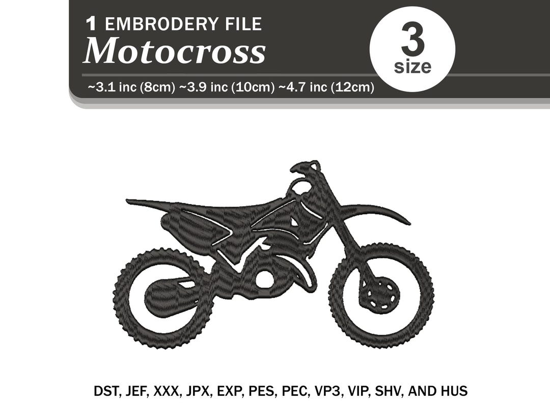 Motocross Digital Embroidery Design File - Etsy