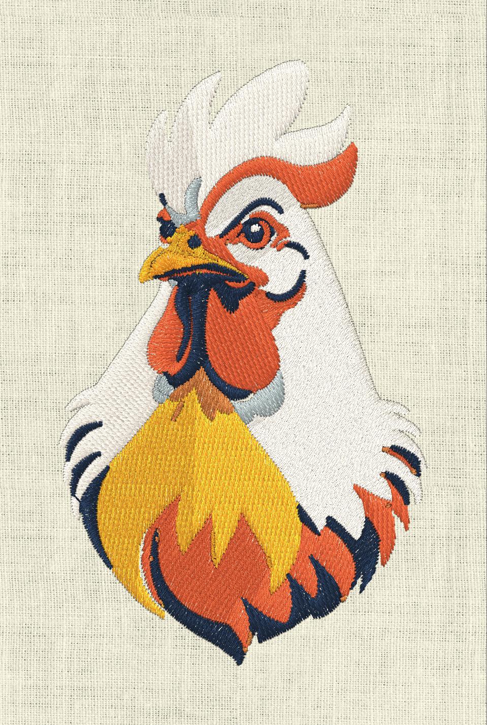 Rooster Embroidery Design | Farm Animal Digital Stitching File for ...