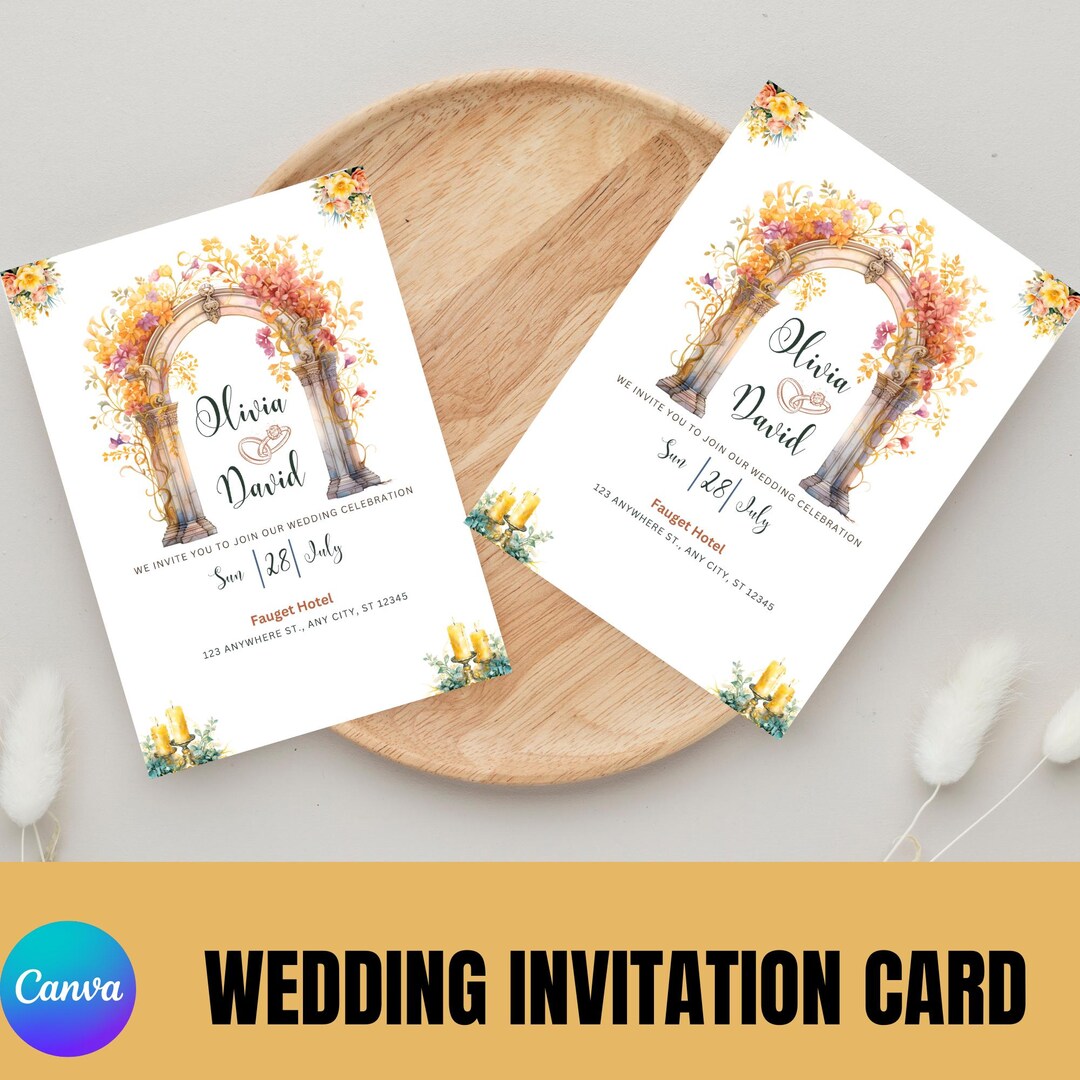 Rustic Floral Wedding Program, Wedding Invitation, Boho Wedding Invitations, Floral, Wildflower ...