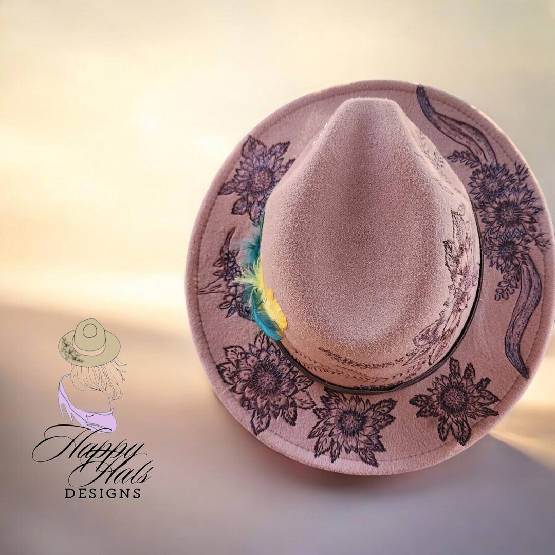 SUN AND BONE is a Faux Fur Felt Hat That Has Been Amazingly Hand Burned ...