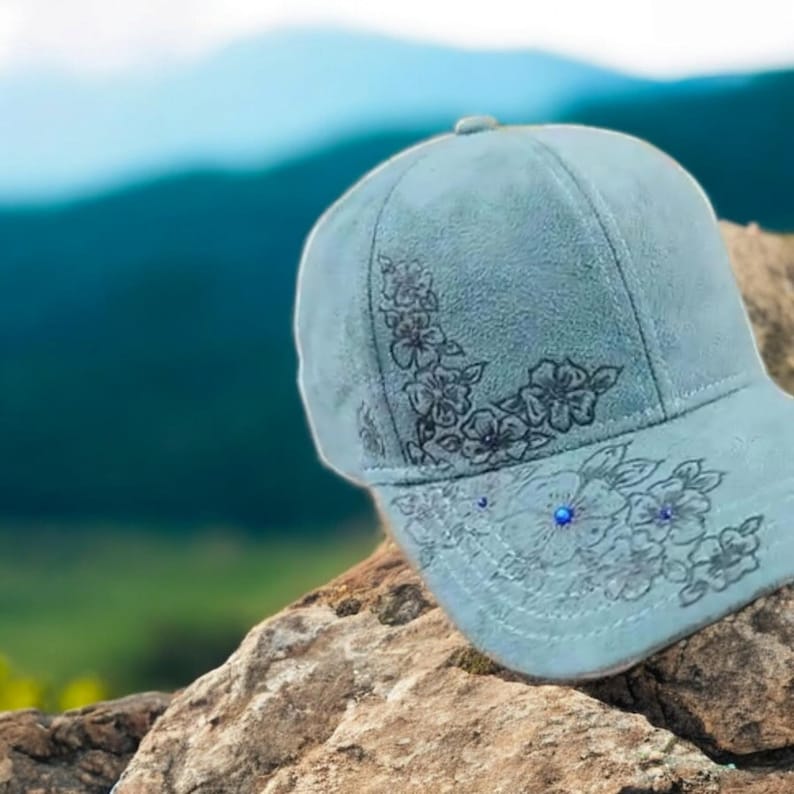 BABY BLUE is a Beautifully Hand Burned Baseball Cap That is 100% ...