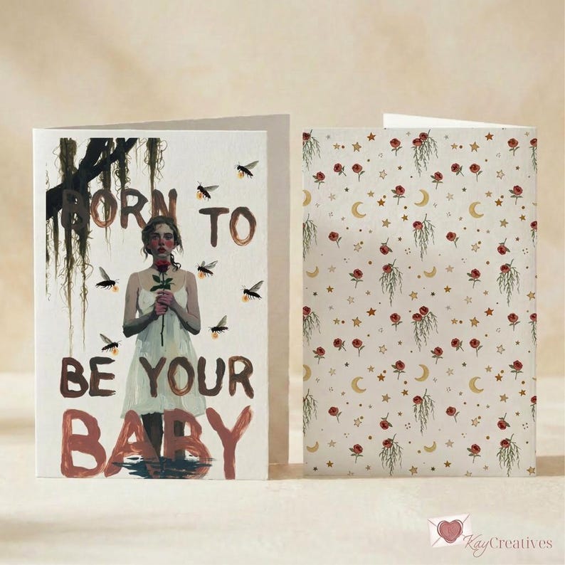 Dark Romance Gothic Card, Ghostly Girl Illustration, Anniversary Love ...
