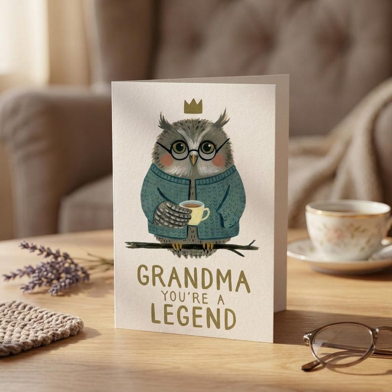 Grandma Legend Owl Card, Birthday, Mother's Day (digital Download) - Etsy