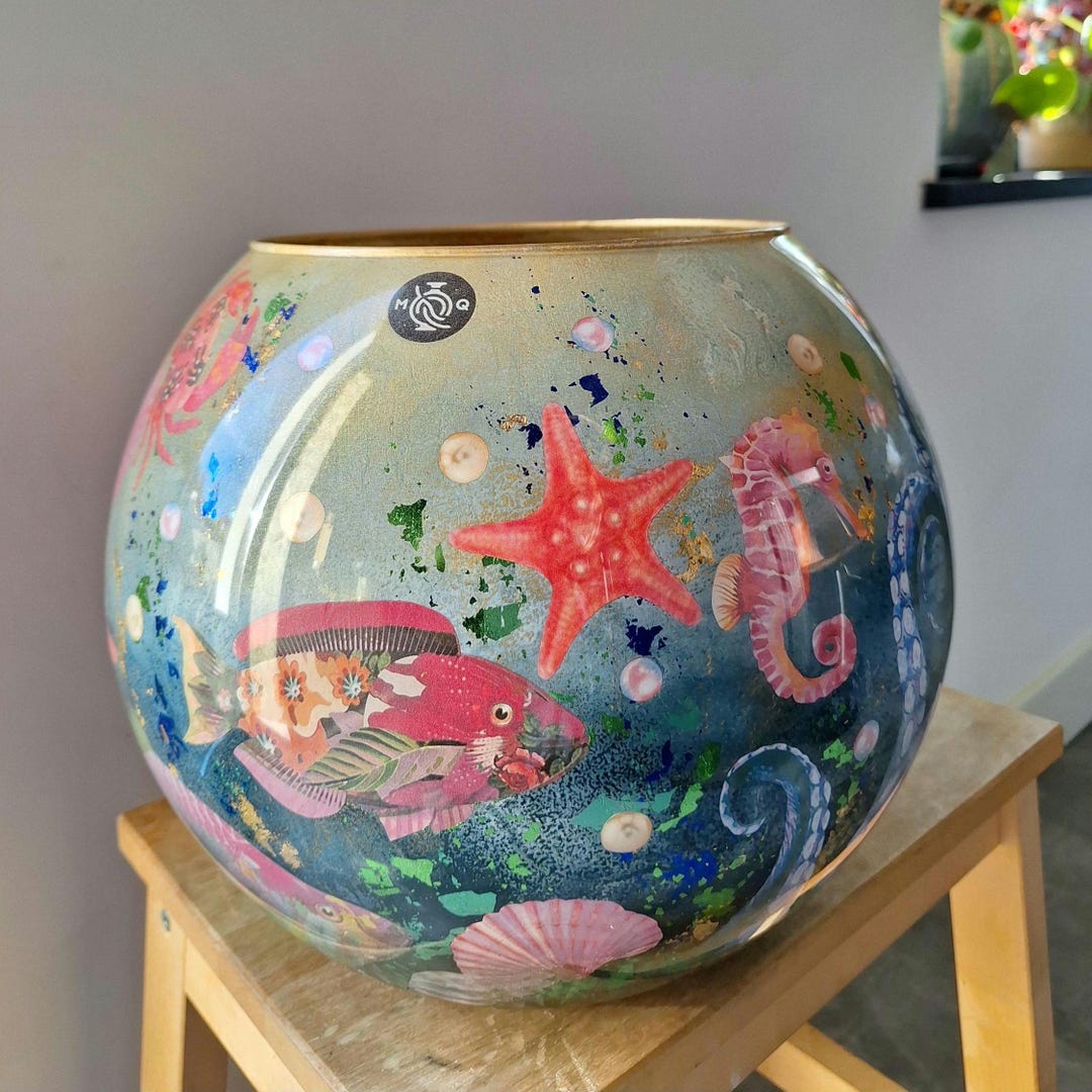 Fishbowl Ocean Vase / Fishbowl Ocean Vase - Etsy