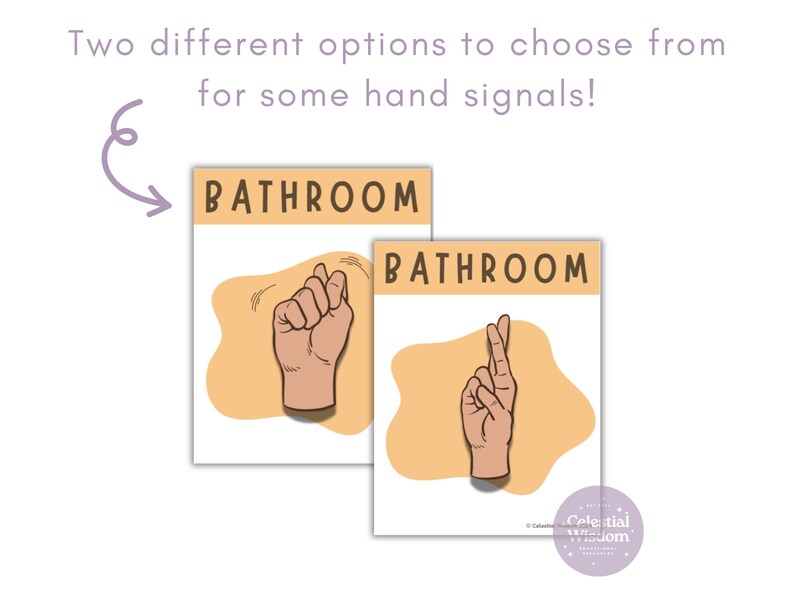 Printable Hand Signal Posters for Classroom, Classroom Décor, Bulletin ...