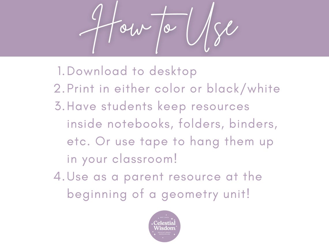 Printable Angle Vocabulary Posters, Math, Pastel, Math Class ...
