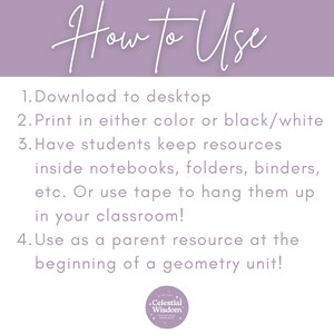 Printable Angle Vocabulary Posters, Math, Pastel, Math Class ...