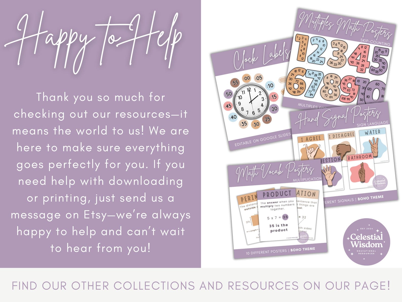 Skip Counting Multiplication Number Posters, Math, Boho, Multiples ...