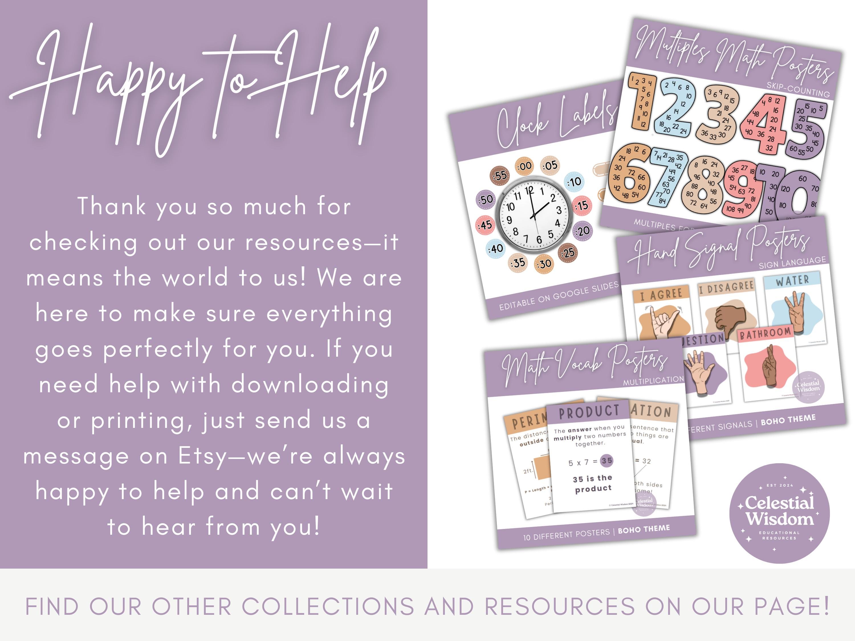 Skip Counting Multiplication Number Posters, Math, Boho, Multiples ...