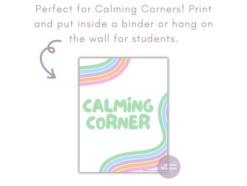 Printable Cute Calming Corner Posters, Pastel, Spring, Cute Animals ...