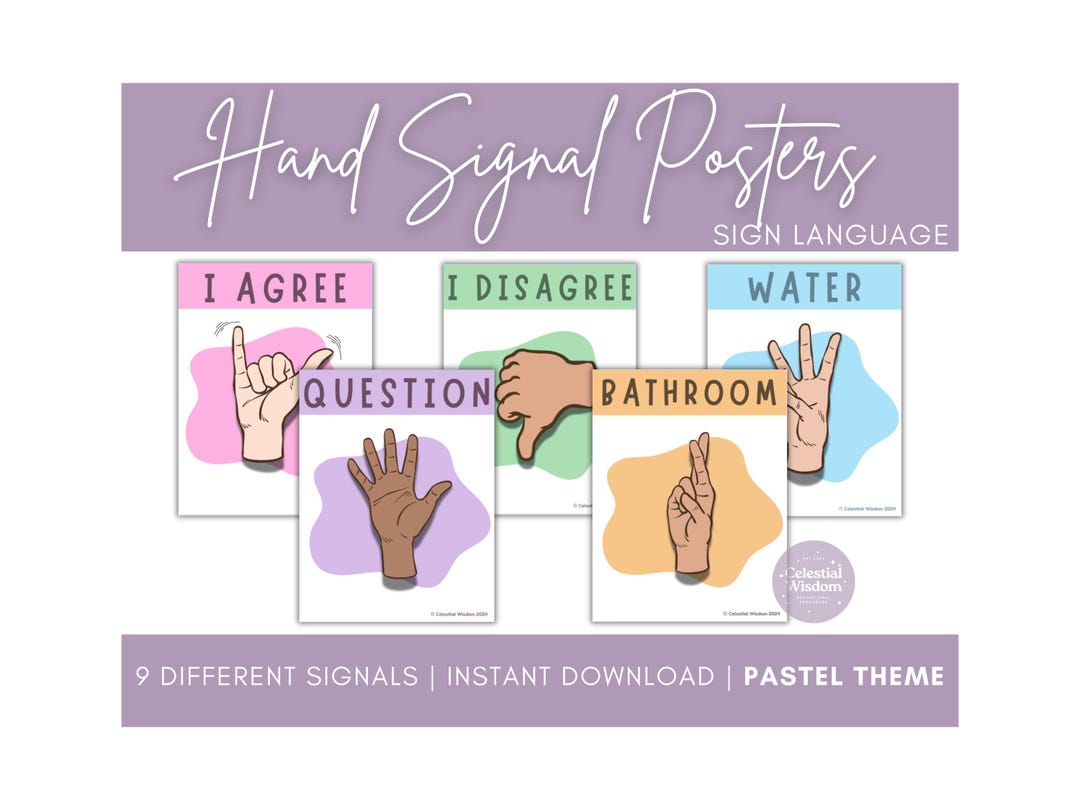 Printable Hand Signal Posters for Classroom, Classroom Décor, Bulletin ...