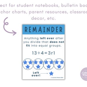 Printable Division Vocabulary Posters, Anchor Chart, Handout, Resource ...