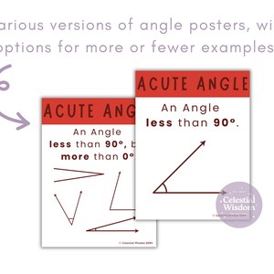 Printable Angle Vocabulary Posters, Rainbow, Anchor Chart, Handout ...