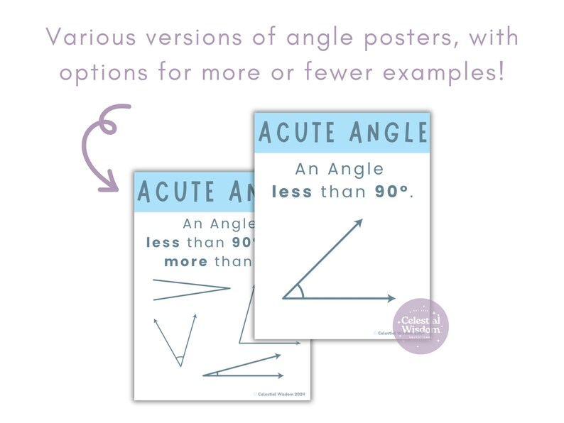 Printable Angle Vocabulary Posters, Math, Pastel, Math Class ...