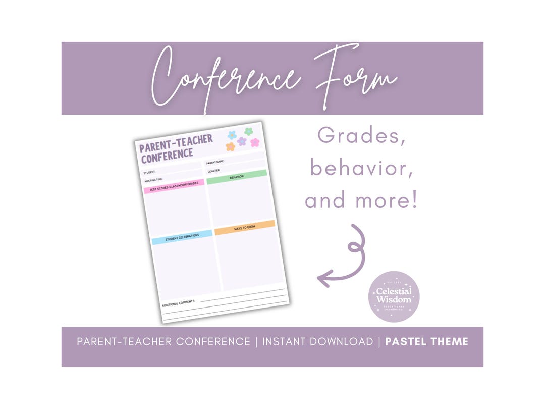 Parent-teacher Conference Form, Communication, Organization, School ...