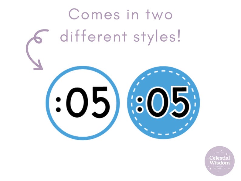 Printable Circle Clock Labels, Printable, Math, Time, Minutes, Seconds ...