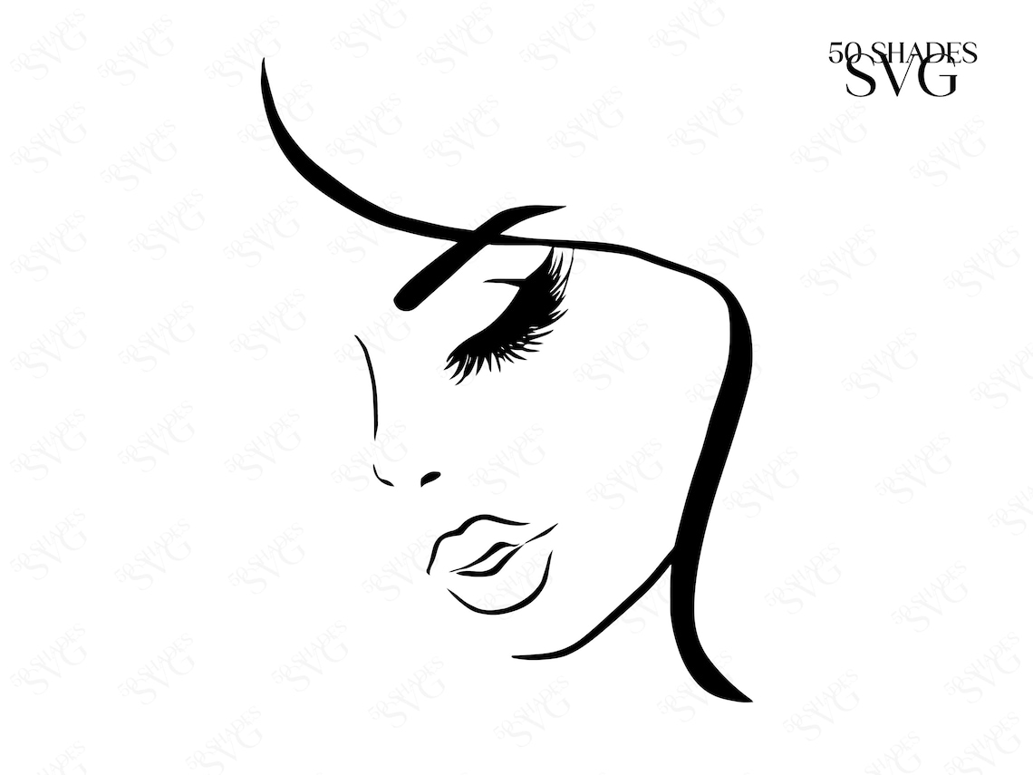 Woman SVG, Pretty Face Svg, Beautiful Face Svg, Beauty Svg, Girl Face ...